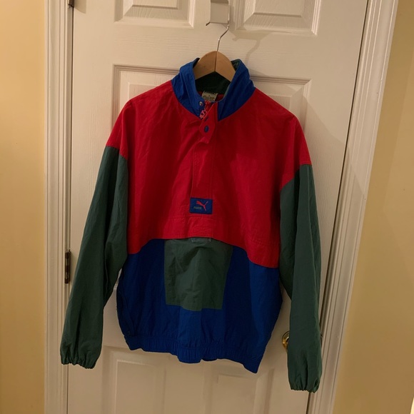Puma | Jackets & Coats | Vintage Puma Colorblock Windbreaker | Poshmark